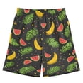 BZSMCE Adjustable Drawstring Casual Shorts With Banana Black Background ...