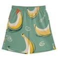 BZSMCE Adjustable Drawstring Casual Shorts With Banana Green Background ...