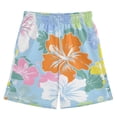 BZSMCE Adjustable Drawstring Casual Shorts With Beautiful Hibiscus ...
