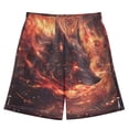 BZSMCE Adjustable Drawstring Casual Shorts With Black Wolf Flame Dream ...