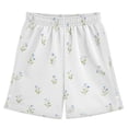 BZSMCE Adjustable Drawstring Casual Shorts With Blue Flower Pattern ...