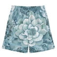 BZSMCE Adjustable Drawstring Casual Shorts With Blue Ink Flower Mandala ...