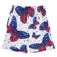 BZSMCE Adjustable Drawstring Casual Shorts With Blue Red Butterflies ...