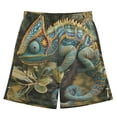 BZSMCE Adjustable Drawstring Casual Shorts With Bright Blue and Green ...