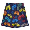 BZSMCE Adjustable Drawstring Casual Shorts With Bright Truck Pattern ...