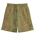 BZSMCE Adjustable Drawstring Casual Shorts With Brown Green Snake Skin ...