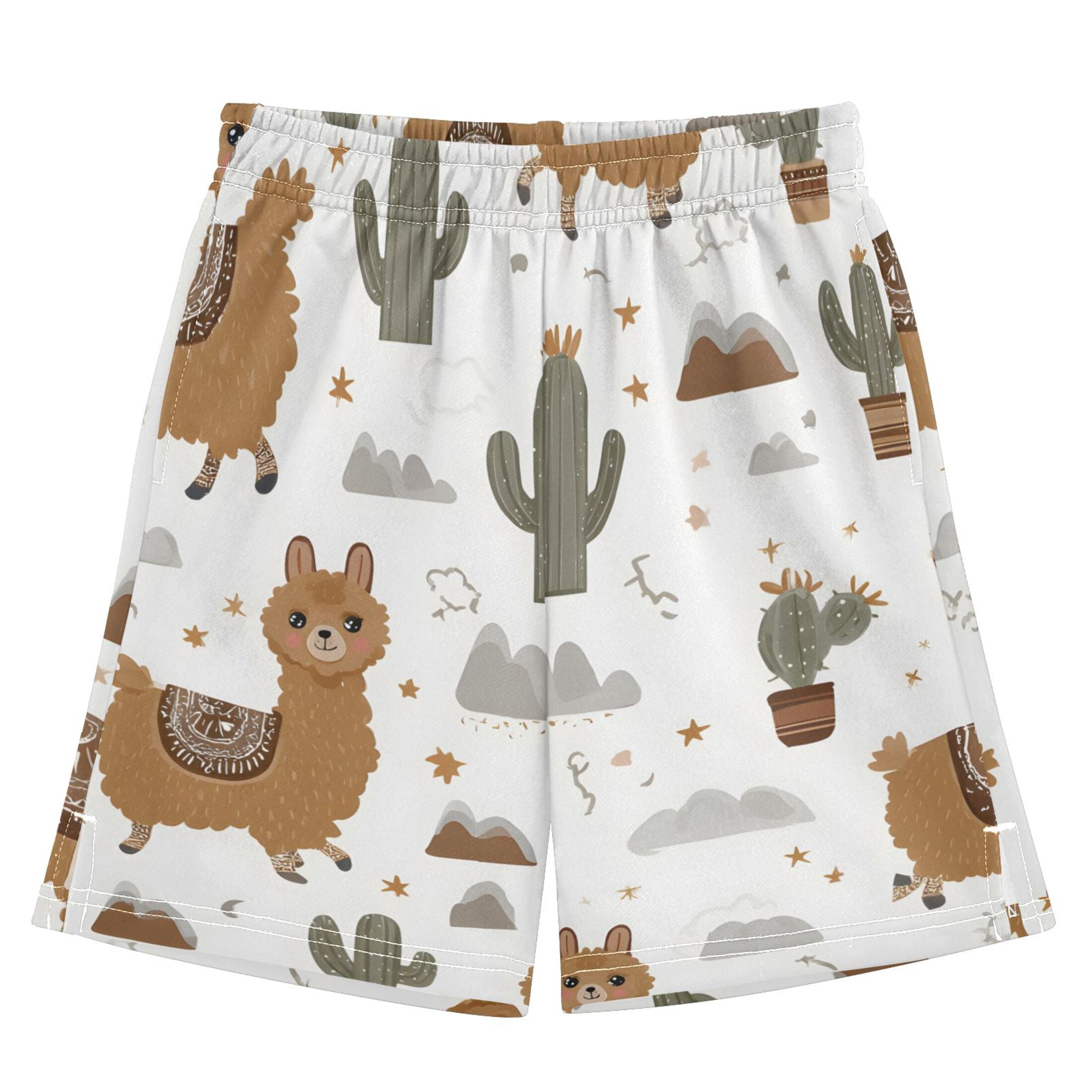 BZSMCE Adjustable Drawstring Casual Shorts With Cactus Brown Alpaca ...