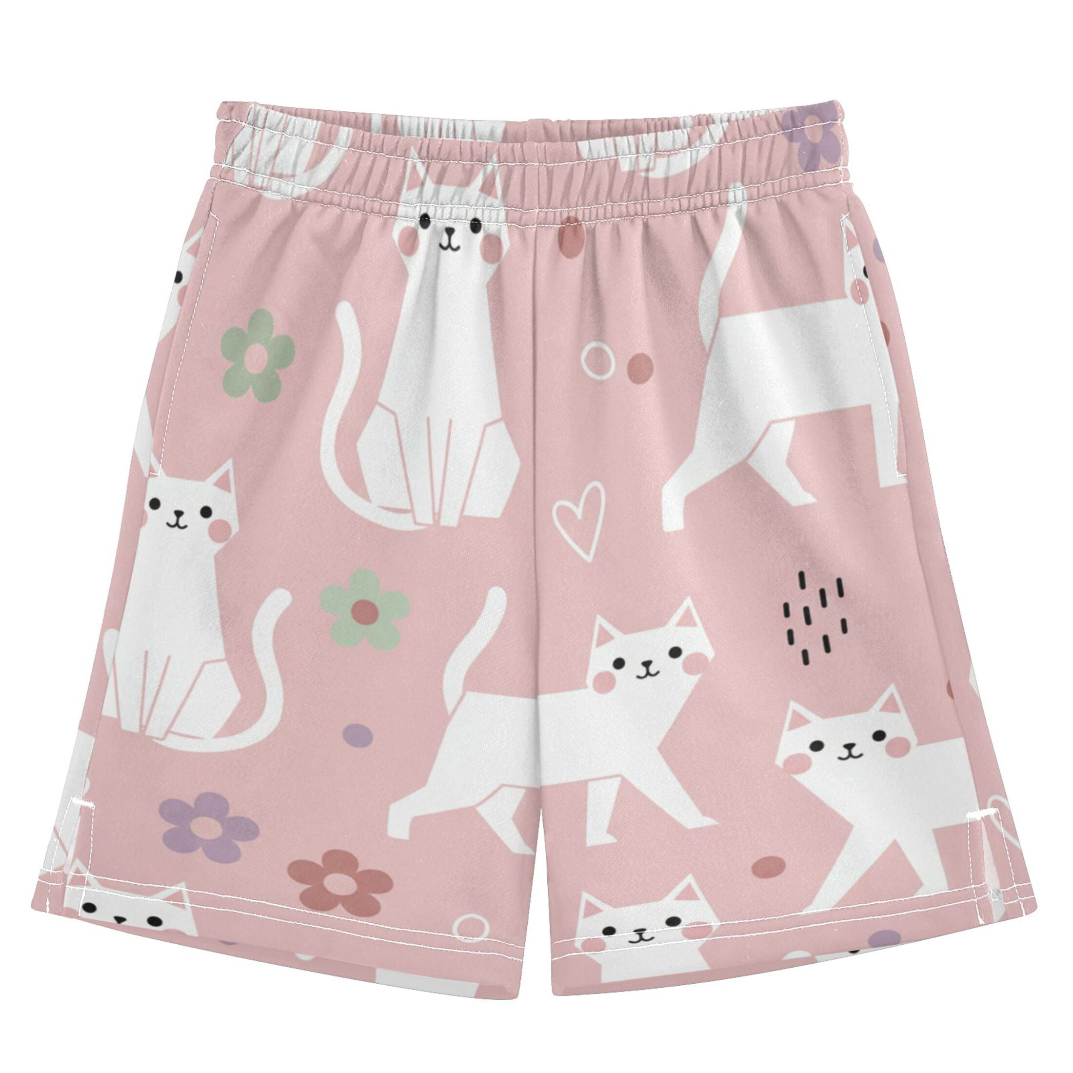 BZSMCE Adjustable Drawstring Casual Shorts With Cartoon Cat Design on ...