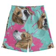 BZSMCE Adjustable Drawstring Casual Shorts With Cartoon Dog Splash Ink ...