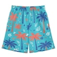 BZSMCE Adjustable Drawstring Casual Shorts With Cartoon Palm Tree ...