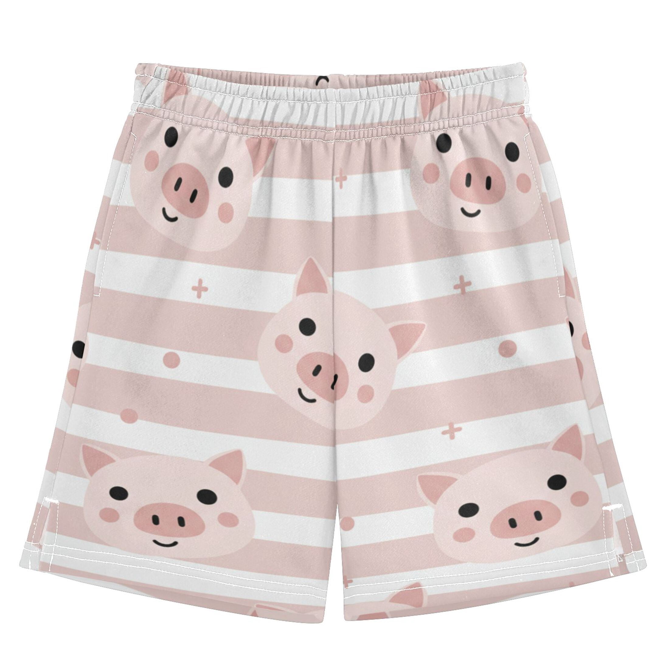 BZSMCE Adjustable Drawstring Casual Shorts With Cartoon Pig Pattern ...