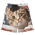 BZSMCE Adjustable Drawstring Casual Shorts With Cat Hole Flag Pattern ...