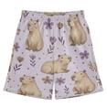 BZSMCE Adjustable Drawstring Casual Shorts With Cute Capybara Purple ...