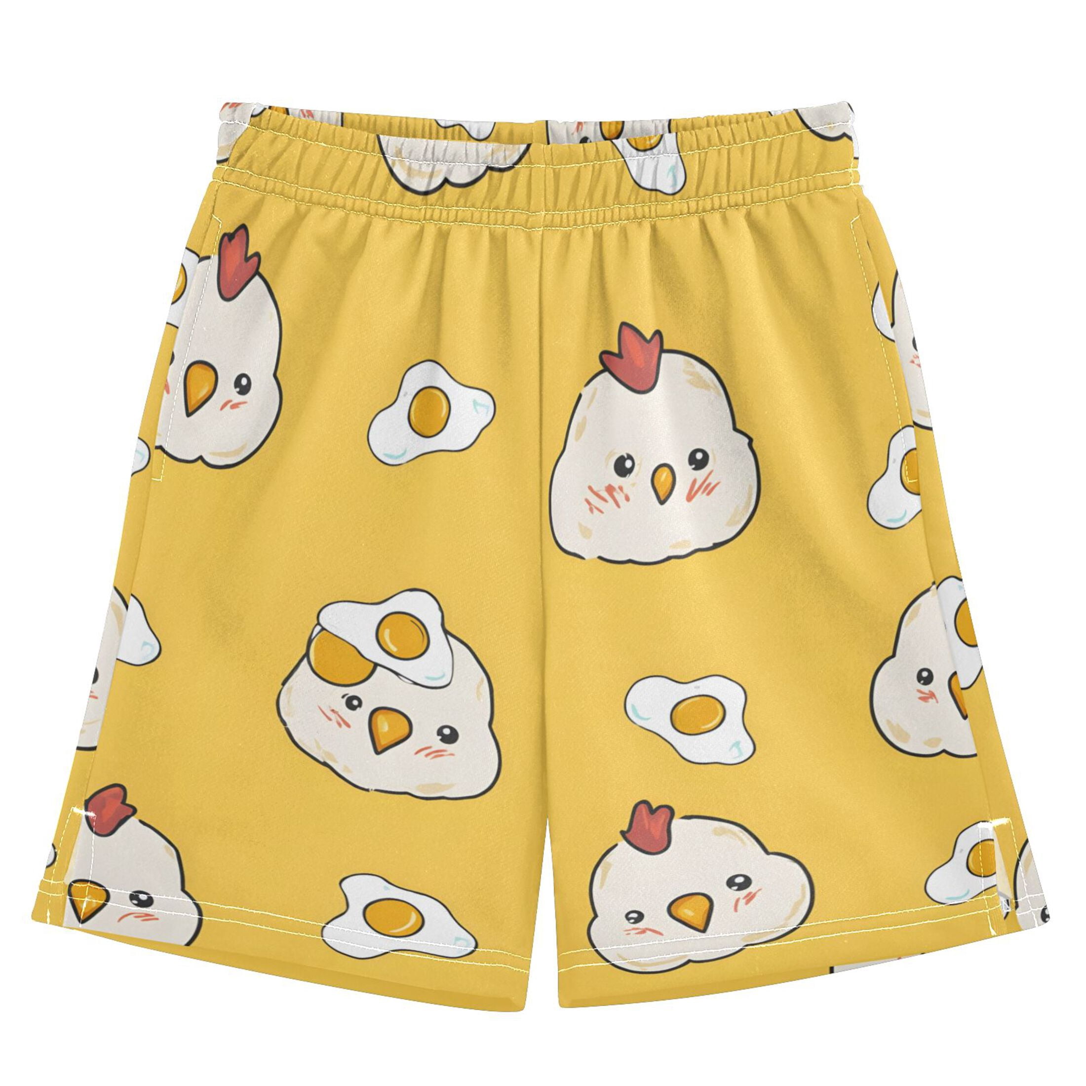 BZSMCE Adjustable Drawstring Casual Shorts With Cute Chicken Face ...