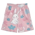 BZSMCE Adjustable Drawstring Casual Shorts With Cute Hand Drawn Rabbit ...
