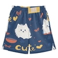 BZSMCE Adjustable Drawstring Casual Shorts With Cute White Dog House ...