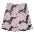 BZSMCE Adjustable Drawstring Casual Shorts With Dachshund Dogs Hearts ...