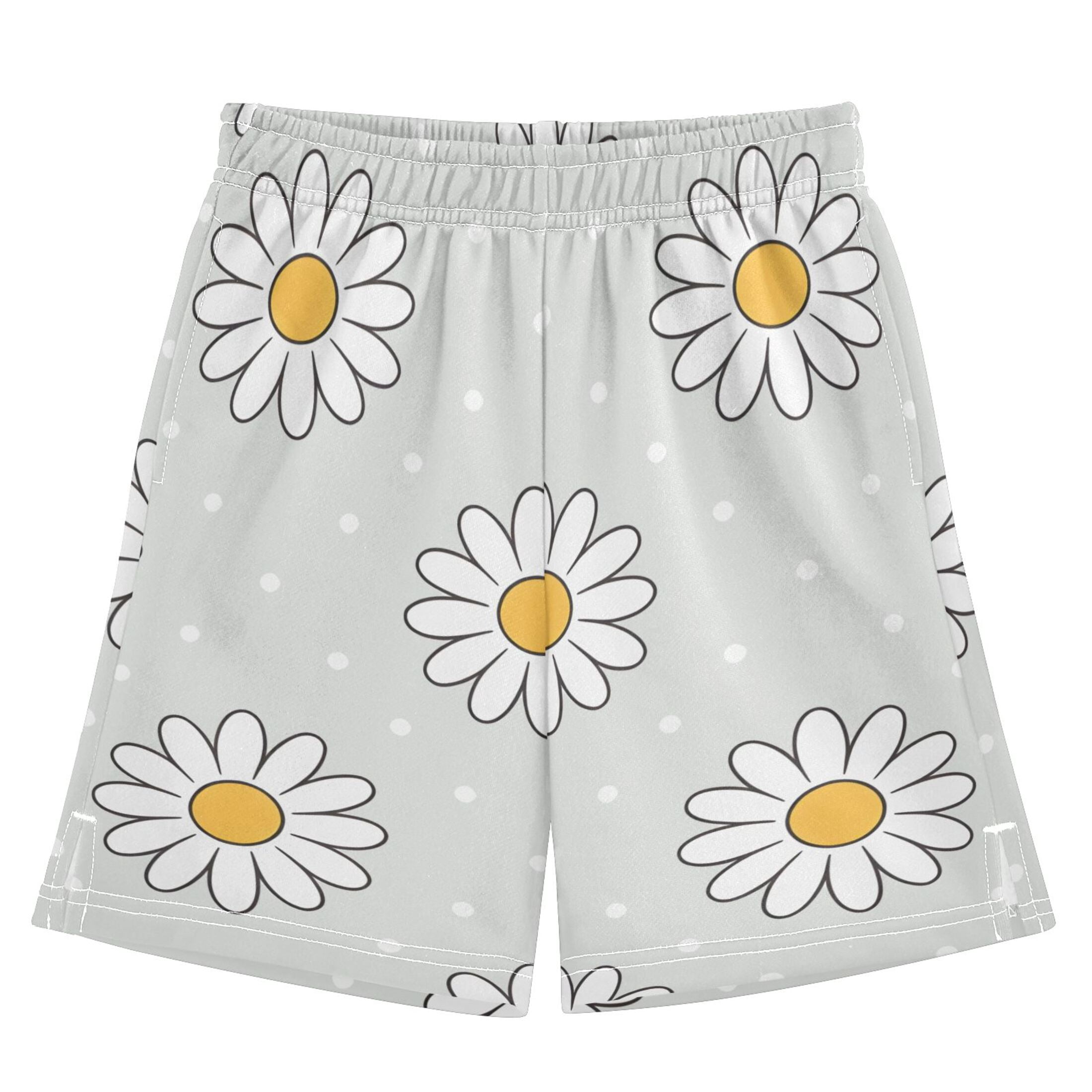 BZSMCE Adjustable Drawstring Casual Shorts With Daisy Polka Dots ...