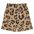BZSMCE Adjustable Drawstring Casual Shorts With Dark Brown Leopard ...