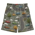 BZSMCE Adjustable Drawstring Casual Shorts With Dark Green Truck Road ...