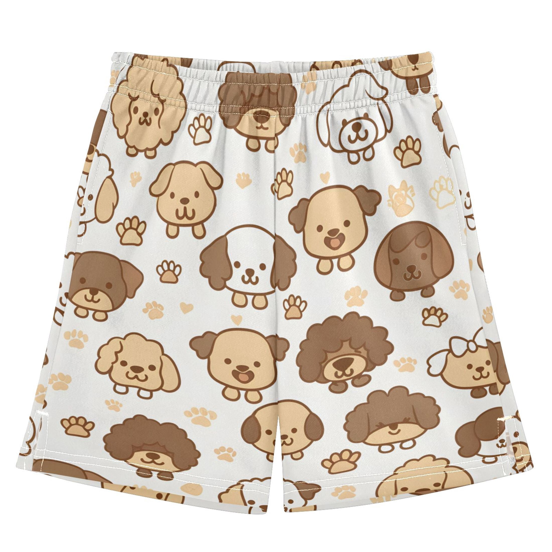 BZSMCE Adjustable Drawstring Casual Shorts With Dog Paw Pattern Pattern ...