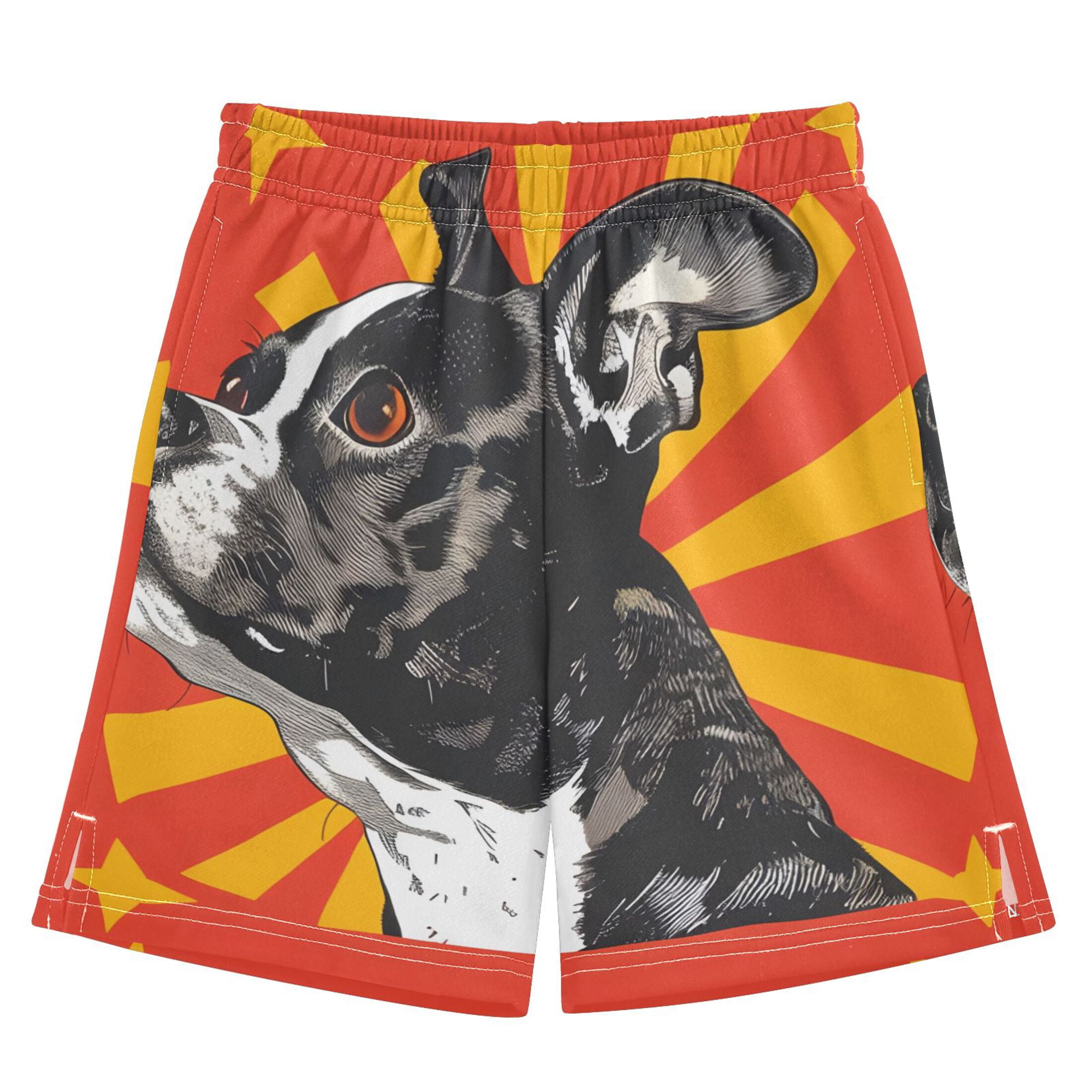 BZSMCE Adjustable Drawstring Casual Shorts With Dog Reflection Line ...