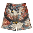 BZSMCE Adjustable Drawstring Casual Shorts With Eagless Floral Art ...
