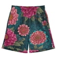BZSMCE Adjustable Drawstring Casual Shorts With Flower Leaf Mandala ...