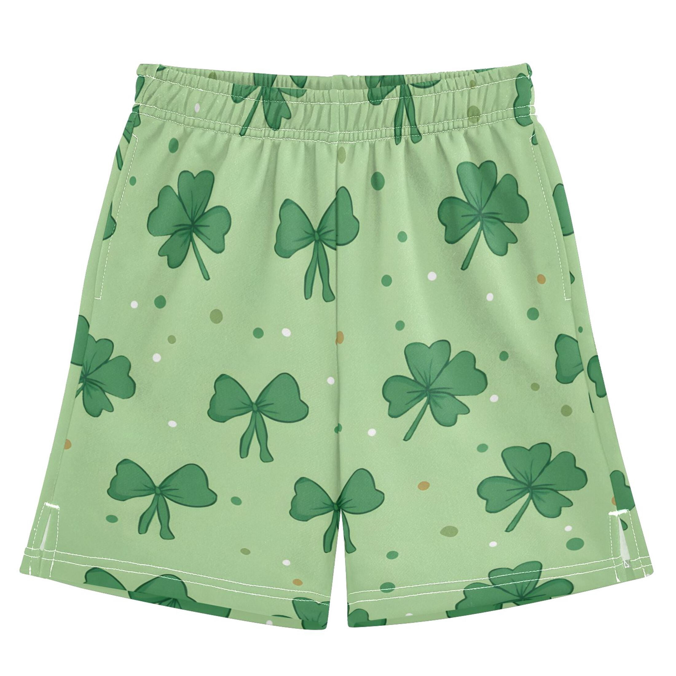 BZSMCE Adjustable Drawstring Casual Shorts With Four Leaf Clover ...