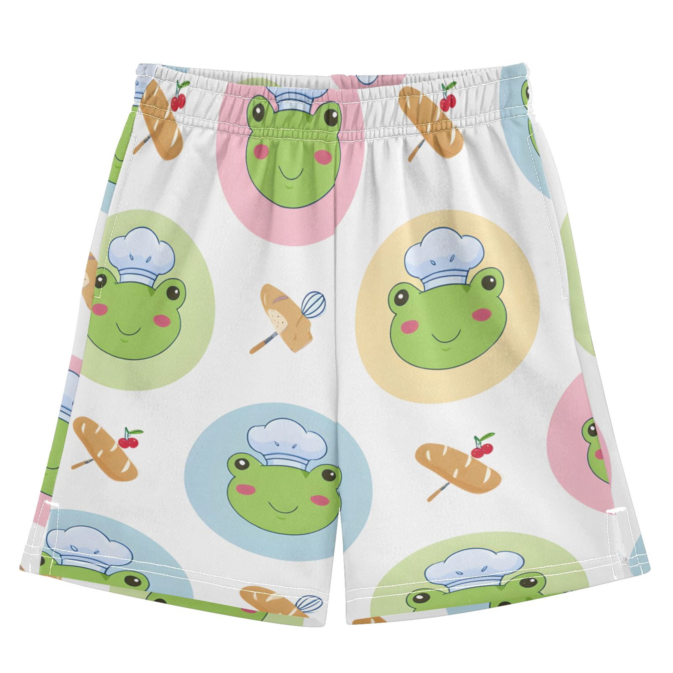 BZSMCE Adjustable Drawstring Casual Shorts With Frog Bread Pattern ...