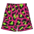 BZSMCE Adjustable Drawstring Casual Shorts With Green Leopard Print ...