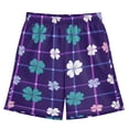 BZSMCE Adjustable Drawstring Casual Shorts With Green White Four Leaf ...