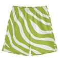 BZSMCE Adjustable Drawstring Casual Shorts With Green Zebra Pattern ...