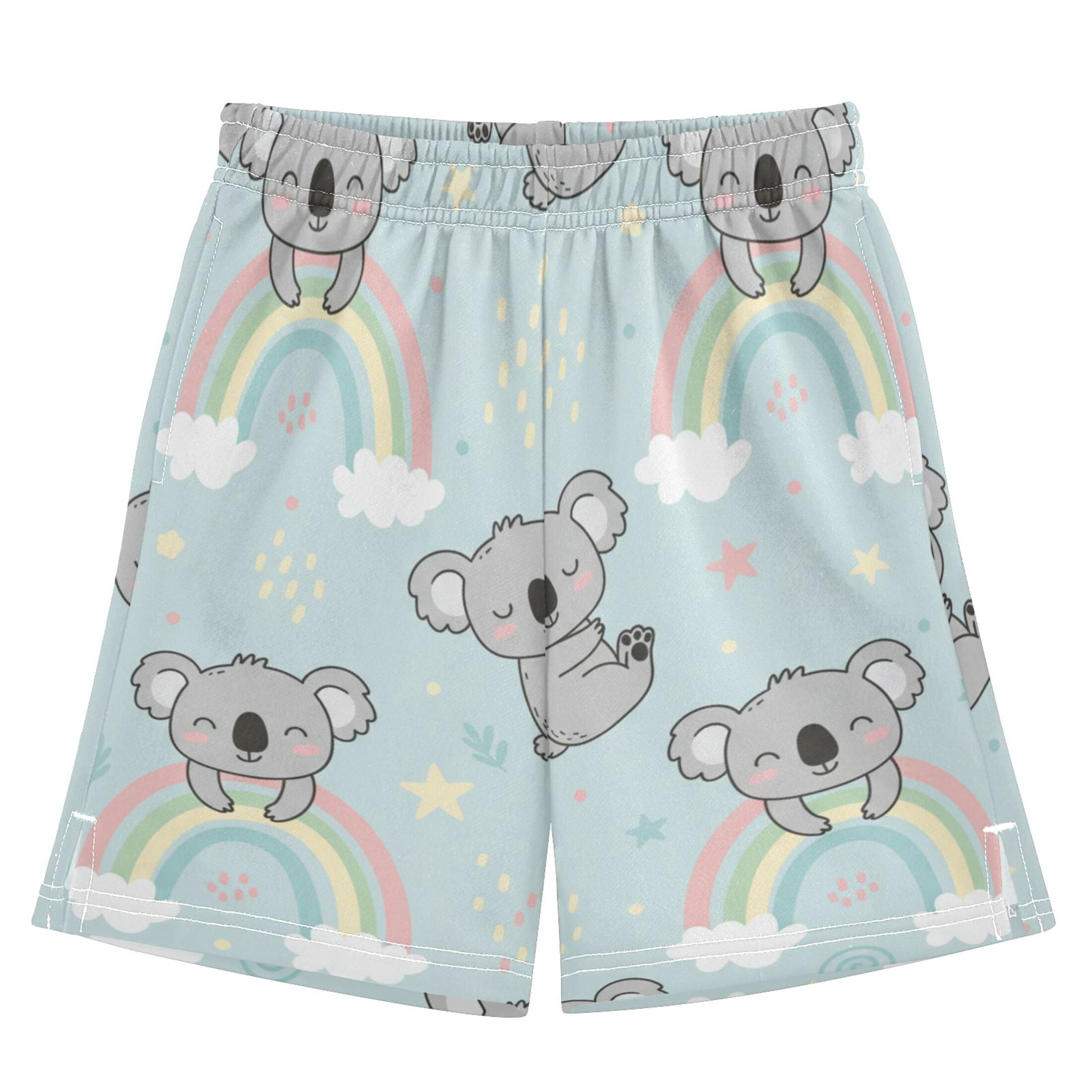 BZSMCE Adjustable Drawstring Casual Shorts With Hand Drawn Cute Koala ...