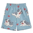 BZSMCE Adjustable Drawstring Casual Shorts With Hand Drawn Puppy ...
