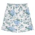 BZSMCE Adjustable Drawstring Casual Shorts With Hydrangea Eucalyptus ...