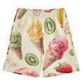 BZSMCE Adjustable Drawstring Casual Shorts With Ice Cream Fruit Pattern ...