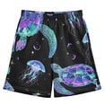 BZSMCE Adjustable Drawstring Casual Shorts With Jellyfish and Turtle ...