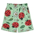 BZSMCE Adjustable Drawstring Casual Shorts With Ladybug Flower Pattern ...