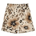 BZSMCE Adjustable Drawstring Casual Shorts With Leopard Print Flower ...