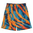 BZSMCE Adjustable Drawstring Casual Shorts With Orange Blue Tiger ...
