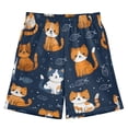 BZSMCE Adjustable Drawstring Casual Shorts With Orange Cat Pattern ...