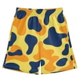 BZSMCE Adjustable Drawstring Casual Shorts With Orange Yellow Cow ...