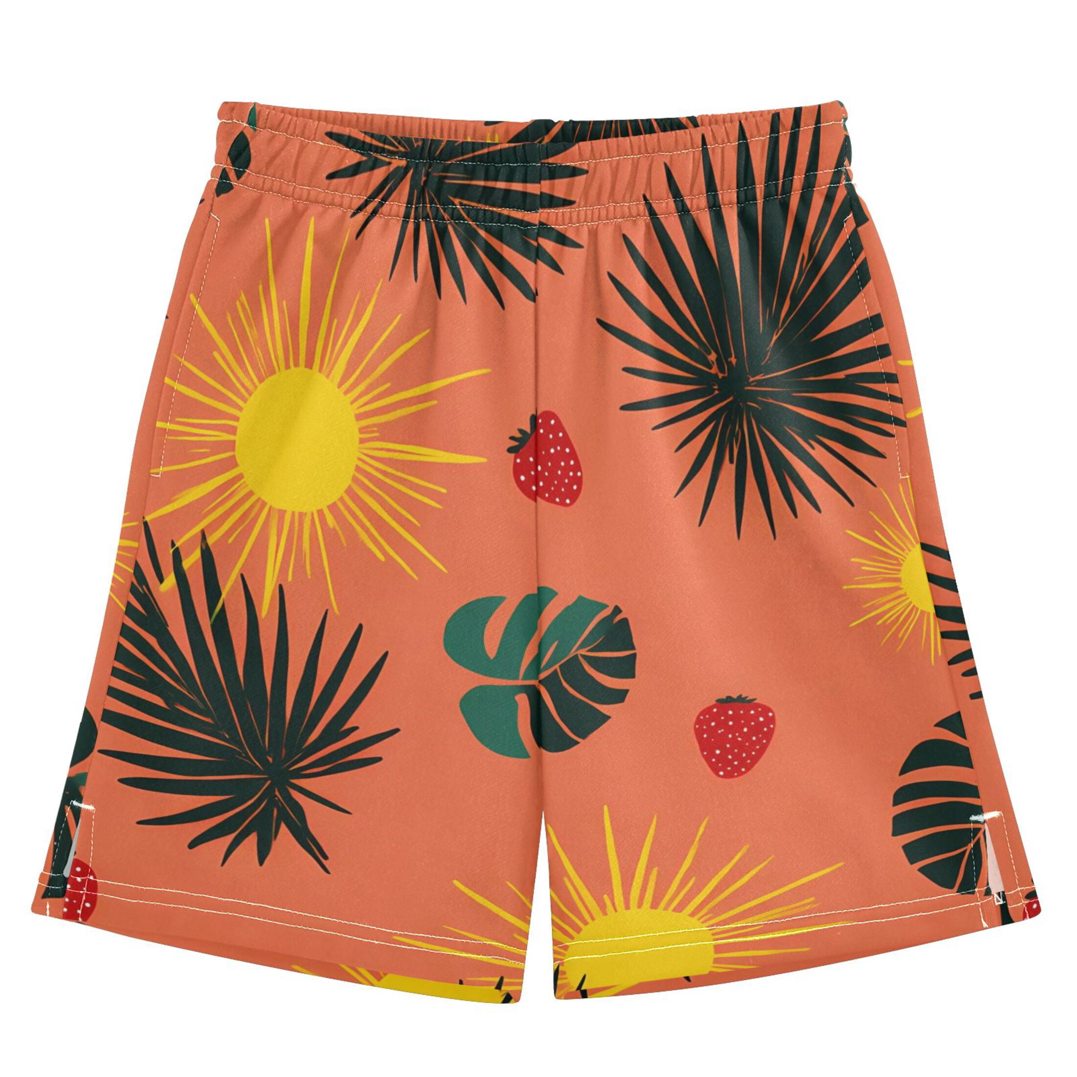 BZSMCE Adjustable Drawstring Casual Shorts With Palm Leaves Sun ...