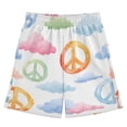 BZSMCE Adjustable Drawstring Casual Shorts With Peace Symbol Cloud ...