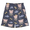 BZSMCE Adjustable Drawstring Casual Shorts With Pig Fish Bone Pattern ...