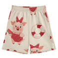 BZSMCE Adjustable Drawstring Casual Shorts With Pig Watermelon Pattern ...