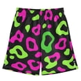 BZSMCE Adjustable Drawstring Casual Shorts With Pink Green Leopard ...