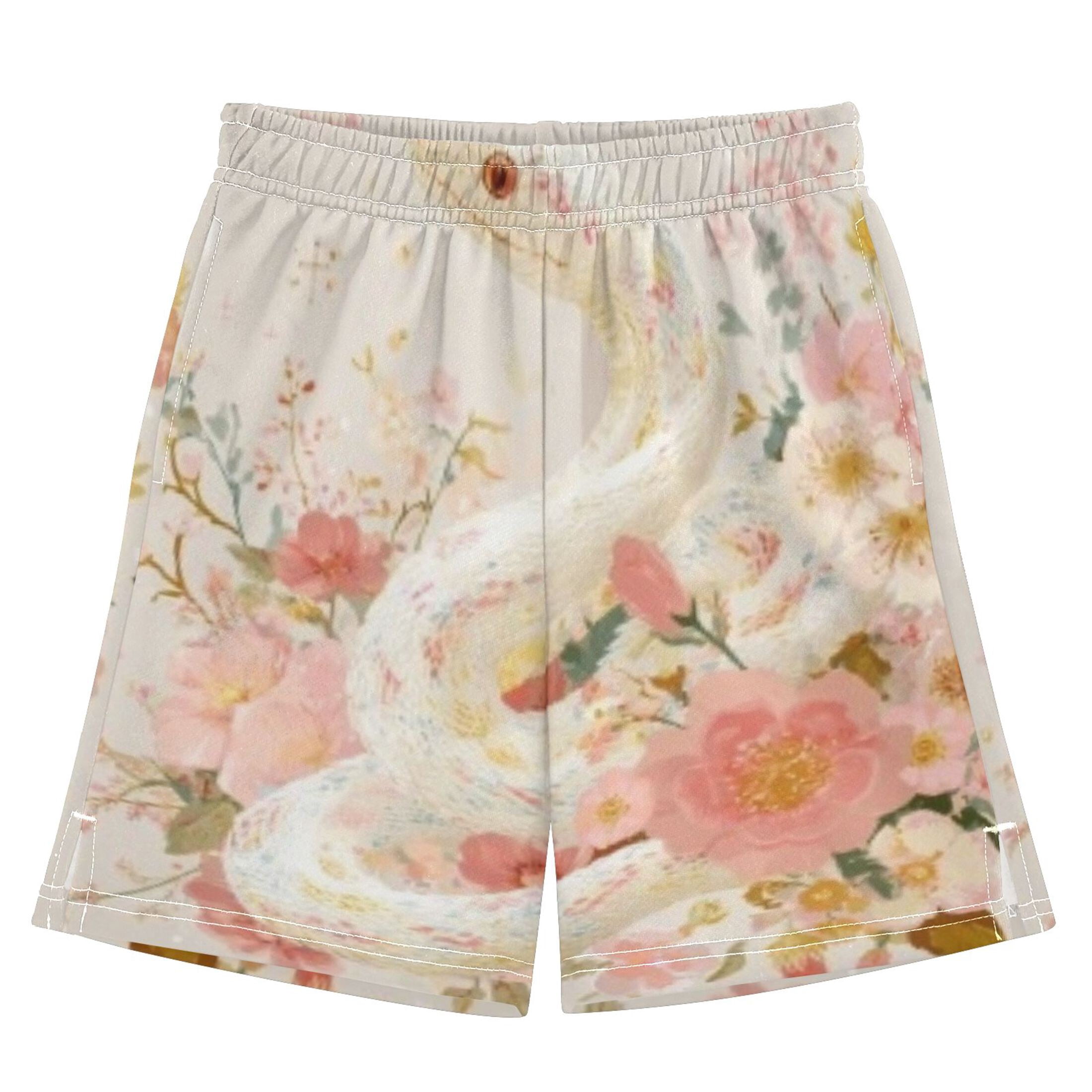 BZSMCE Adjustable Drawstring Casual Shorts With Pink Serpent Pattern ...