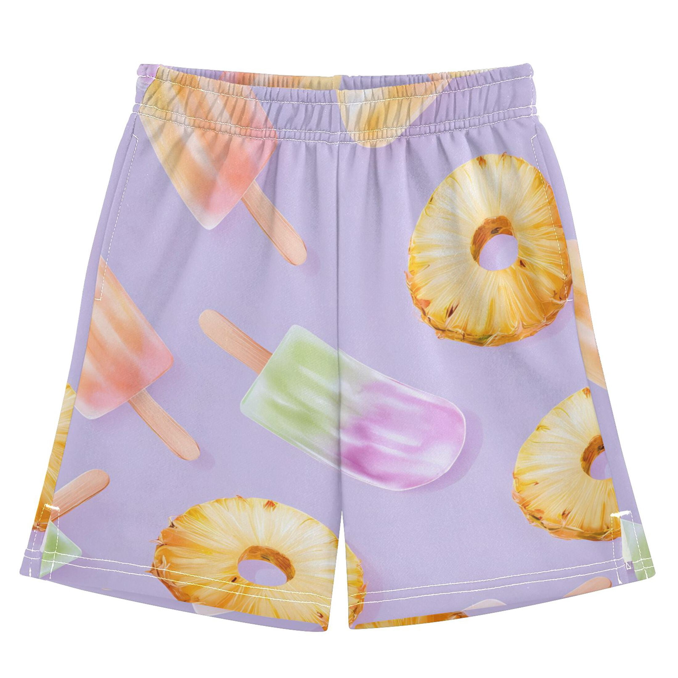 BZSMCE Adjustable Drawstring Casual Shorts With Popsicle Pineapple ...